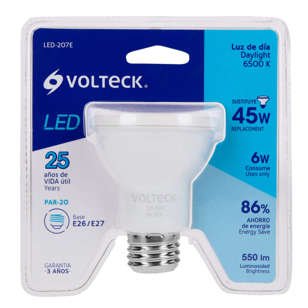 Lámpara de LED 6 W tipo PAR 20 luz de día VOLTECK – Surtiaceros