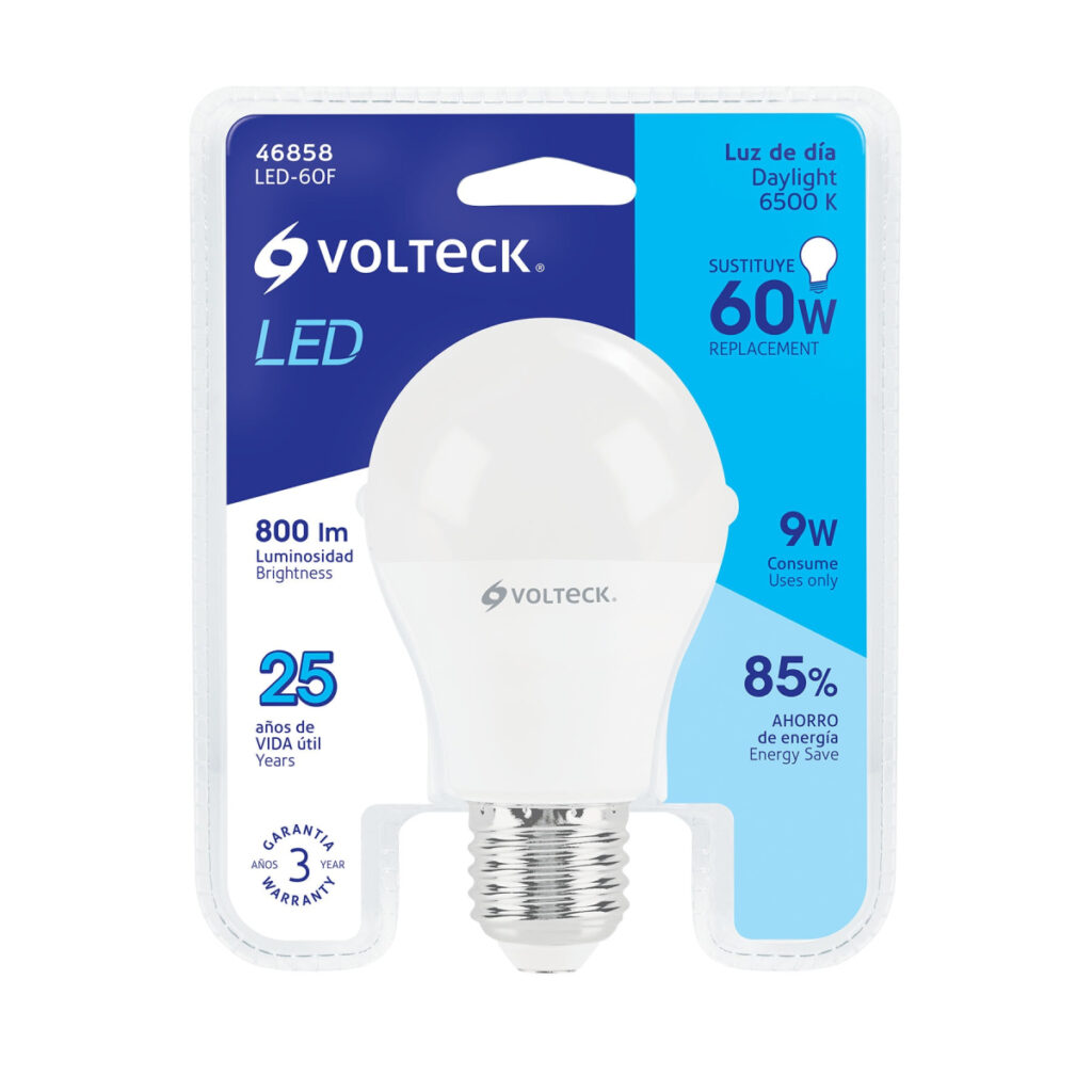 Lámpara de LED A19 9 W luz de día VOLTECK (46858) – Surtiaceros