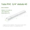 Tubo PVC Hidráulico Blanco 3/4″ Cédula 40 x 20ft – Surtiaceros