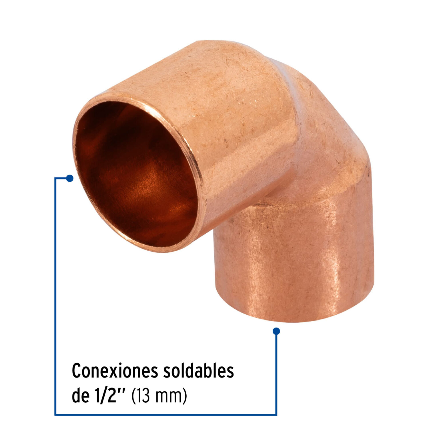Codo 90° de cobre de 1/2″ – Surtiaceros