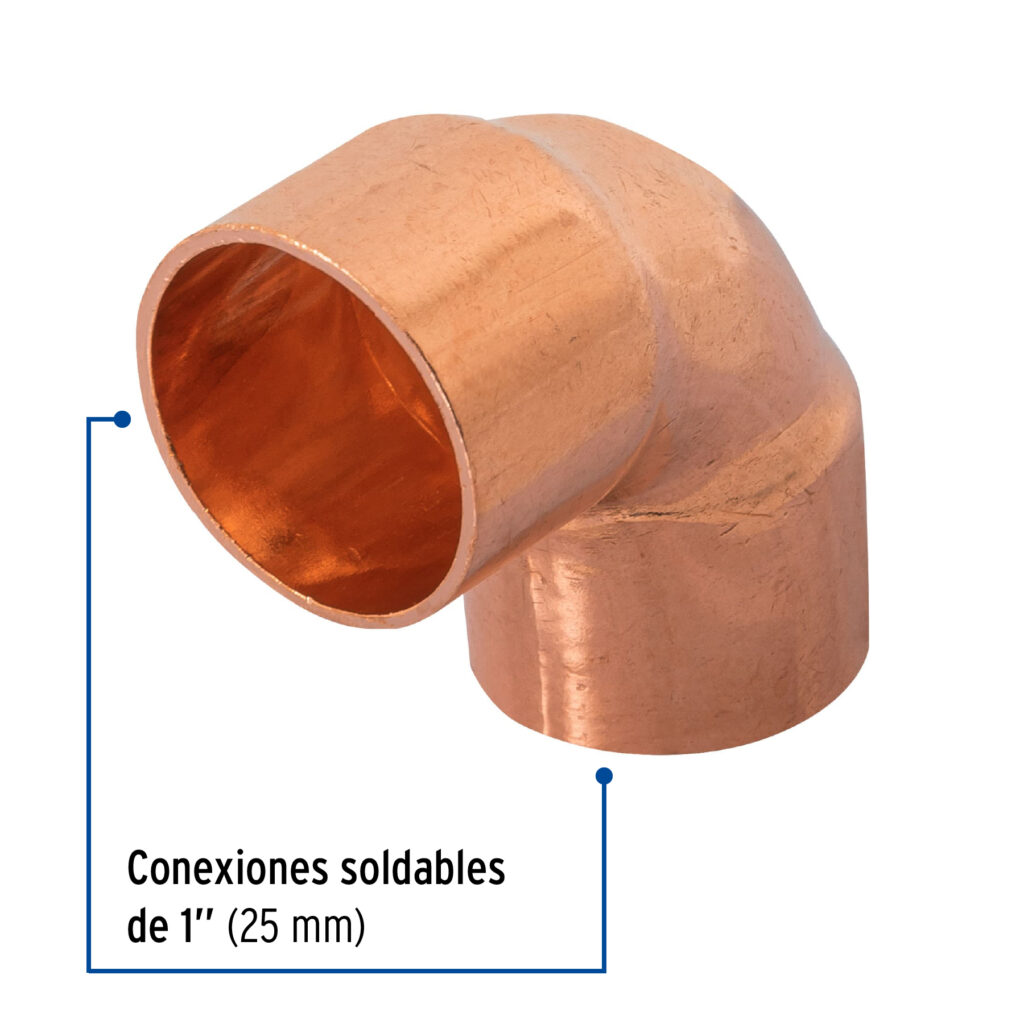 Codo 90° de cobre de 1″ 49716 616837 – Surtiaceros