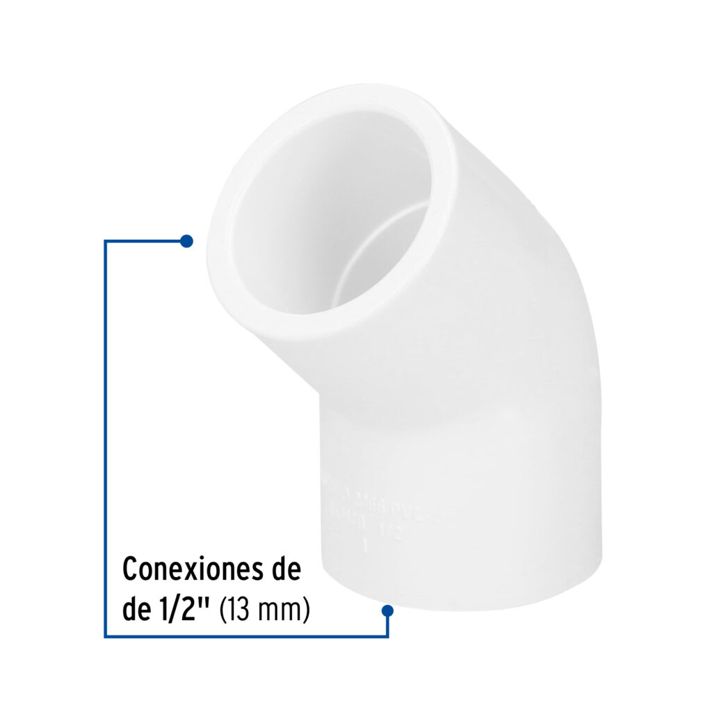 Codo PVC 45° 1/2″ – Surtiaceros